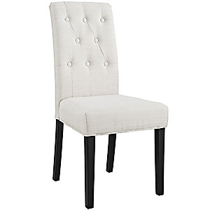 Modway Confer Modern Tufted Upholstered Fabric Parsons Kitchen and Dining Room Chair in Beige