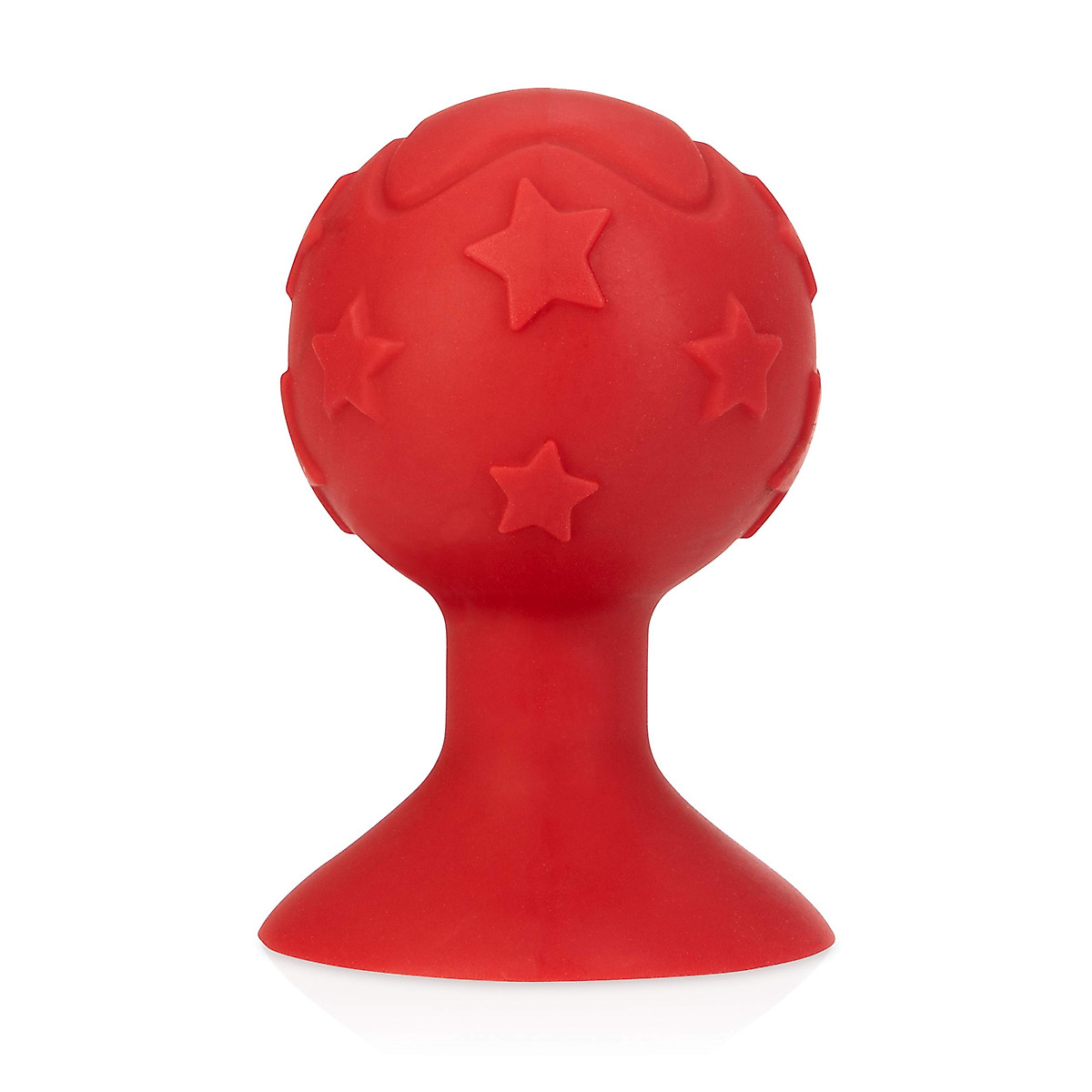 Nuby Silly Rattle Ball Interactive Suction Toys, Red/Aqua, 2 Count