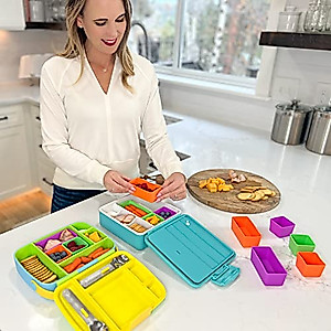Square Silicone Lunch Box Dividers 6pcs - Bento Box Divider 2"x2"x1.5" - Silicone Cupcake Baking Cups - Bento Box Accessories Meal Prep Containers