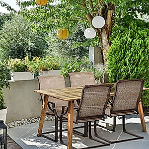 BALI OUTDOORS Patio Dining Chairs Set of 2, Textilene Outdoor Furniture Chairs Firepit Chairs All Weather Resistant Rocking Chairs, Brown