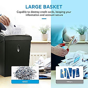 Paper Shredder,8-Sheet Capacity Cross-Cut Paper and Credit Card Shredder, 3.96 Gallon with Paper Jam Proof System for Home Use