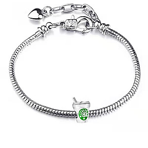 TGLS Coffee Cup Charm for Coffee Lover Bead Compatible With Pandora Bracelets