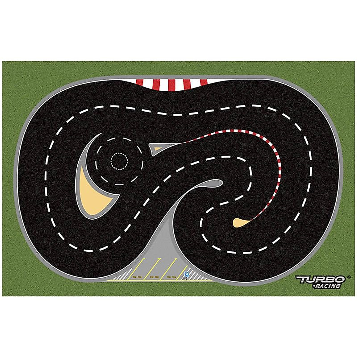 CALLPHA Race Track Scene Mat Vehicles Model Turbo Racing 1/76 Mini RC Car Parts Plastic Rubber Race Track (90 * 60cm)