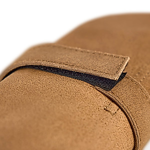 BBQ Tool Set in Buffalo Leather Cover with Name and/or Text - Personalized Leather Cover with Barbecue Tools, Engraved Cover with BBQ Set for Men and Women (Brown, Cognac)