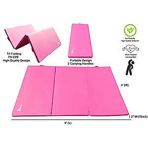 XDance Gymnastics Bar Kip Bar for Kids 3 in 1 Set with Adjustable Balance Tube, 6'x4' Tumble Mat, Expandable Height 3 to 5 FT Horizontal Bar Junior Gymnast Gymnastic Bar Asymmetric Bar Pink