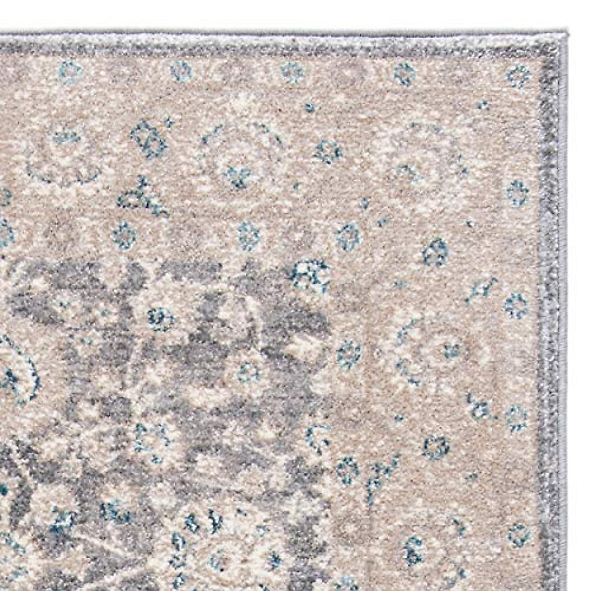 SAFAVIEH Sofia Collection 9' x 12' Light Grey/Beige SOF330B Vintage Oriental Distressed Non-Shedding Living Room Bedroom Dining Home Office Area Rug