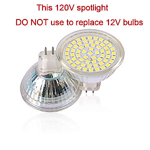 ukzboss MR16 120V 5W led spot Light Bulb GU5.3 Base 110V 130V led Light lamp Bulb 2800-3000K Warm White Soft White Equivalent to 50W Halogen Bulb for Landscape Flood Track Lighting (Warm White 6PCS)