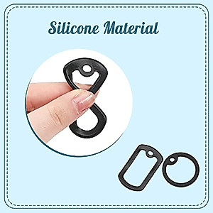 CHGCRAFT 32pcs 2Styles Silicone Dog Tag Silencers Include 8 Pcs Stainless Steel Chain and 8pcs Iron Ball Chains with Connectors for Reduce Noise and Protect Tag