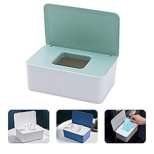 LINGNI Wipes Dispenser, Baby Diaper Wipes Case, Tissue Storage Box, Easy Open & Close Wet Wipe Container, Seal Design Prevent Moisture Loss (1 pc, Light Green)