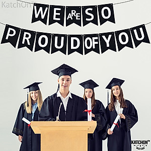 KatchOn, We are So Proud of You Banner - Huge, 10 Feet, No DIY | Congratulations Banner, Black and White Graduation Decorations Class of 2024 | Graduation Party Decorations | Karate Party Decorations