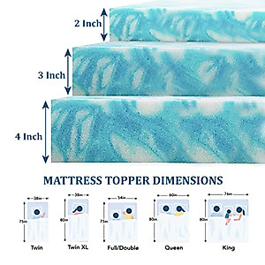EGO Topper 3 Inch Queen Memory Foam Mattress Topper, Cooling Gel Foam Mattress Topper for Pressure Relief, Ventilated Design Bed Topper in a Box, CertiPUR-US Certified, 60"×80", Medium