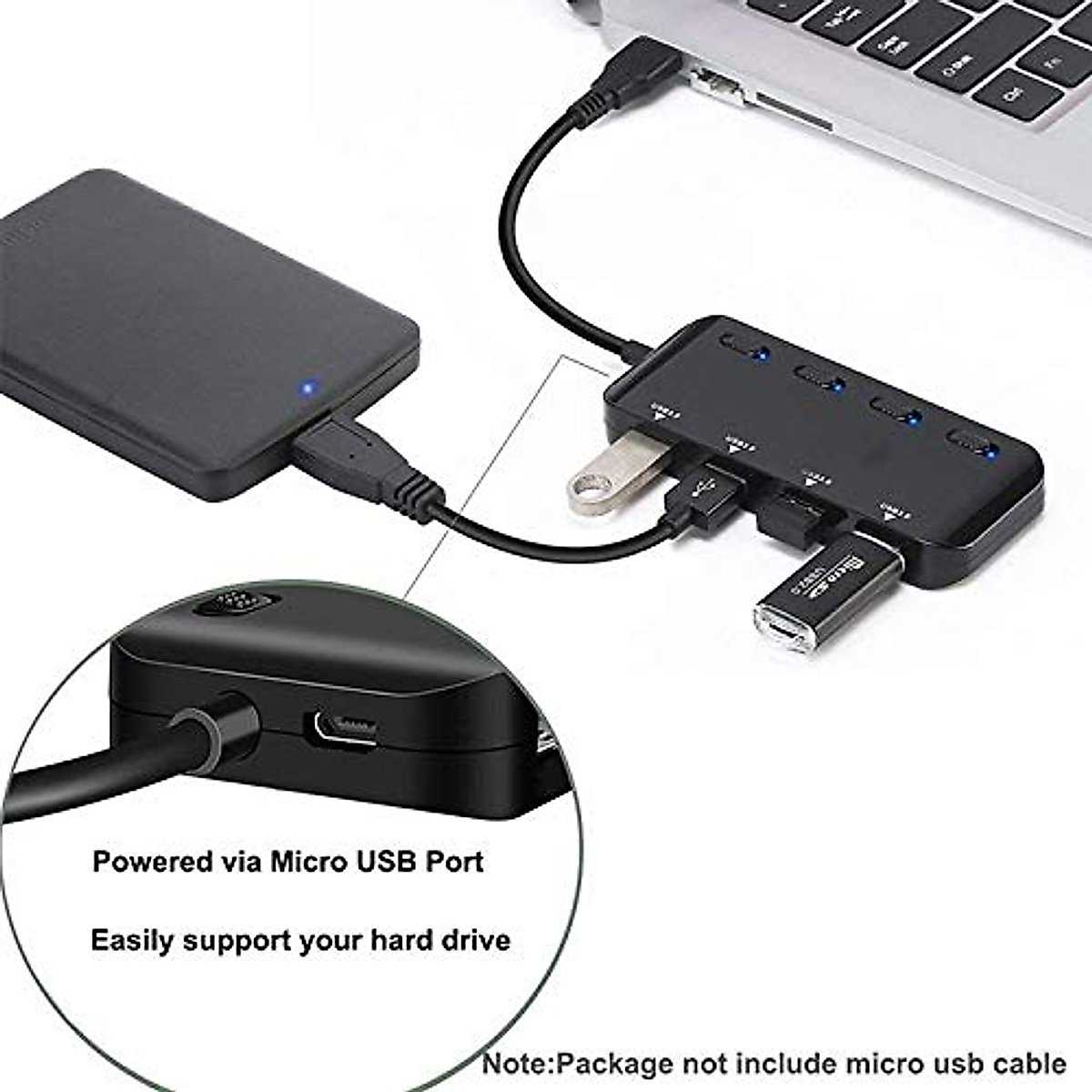 JSANSUI Distributor hub USB Splitter One Drag Four Button Fuel Injection Usb3.0 Hub 4-Port Switch Hub Super High Speed Usb3.0 4-Port Hub