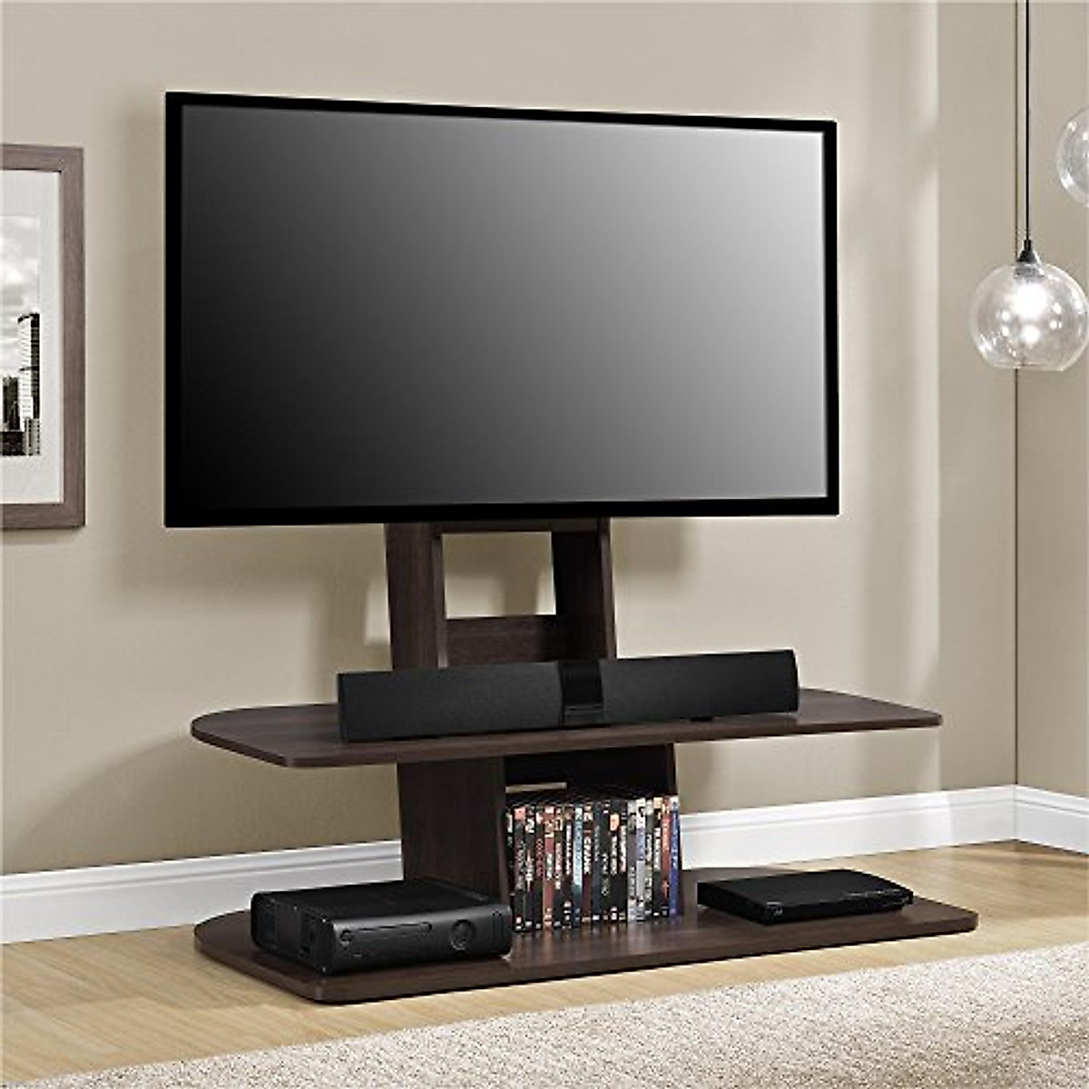 Ameriwood Home Galaxy TV Stand with Mount for TVs up to 65" Wide, Espresso