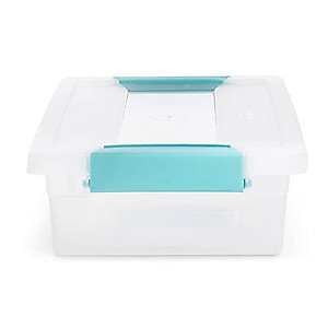 Sterilite Large Clip (12 Pack) & Small Clip (6 Pack) Clear Plastic Storage Organizer Tote Container Bin Box for Home Office Organization and Storage