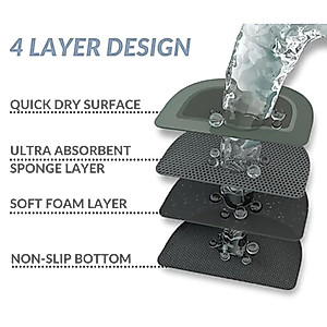 Modernized Bath Mat, Modernized Magic Mat Bathroom, The Magic Mat - Bathroom Mat Quick Dry, Super Absorbent Non Slip Bathroom Rug for Bathroom Floor Bathtub, Easy Care (Light Blue-B, 19.7 x 31.5in)