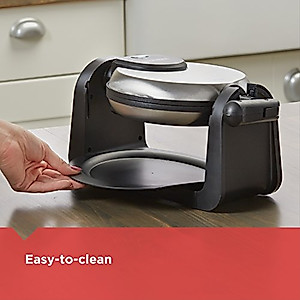 BLACK+DECKER Flip Waffle Maker, Silver, WM1404S