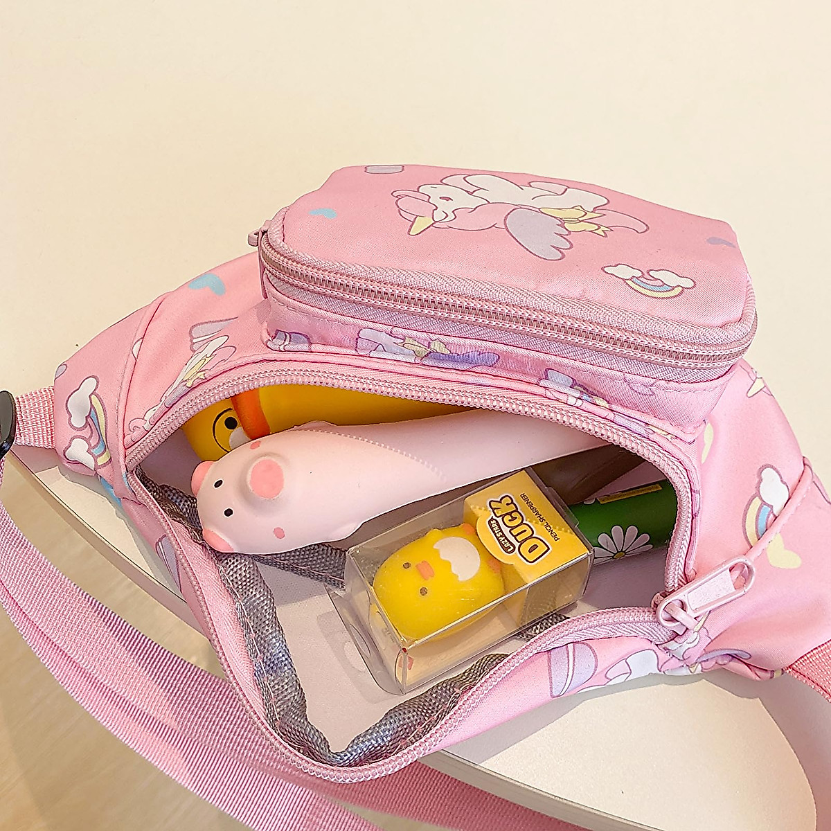 Latuasa Kids Fanny Pack Girls Waist Bag Crossbody Travel Belt Bag Purse Bag Pink Unicorn