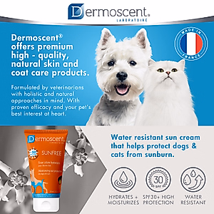 Dermoscent SunFREE SPF30+ Cat & Dog Sunscreen - Safe & Natural Mineral Sunscreen Moisturizing Sun Protection - 30 Ml / 1 Fl. Oz.
