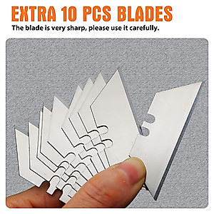 XW Retractable Utility Knife, Box Cutter Set for Cartons with Quick Blade Change, Extra 10 Blades Included, 6-Pack