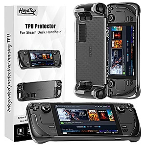 HEYSTOP Steam Deck Case Clear, Protective Case for Steam Deck, Compatible with Steam Deck 2022, TPU Soft Cover Protector with Full Protection, Shock-Absorption, Anti-Slip & Scratch Design