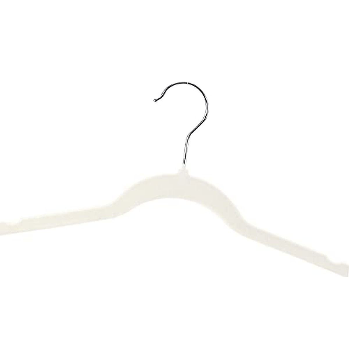 Velvet Pants Skirt Hangers with Clips - Pack of 20 Beige Women Clothes Hanger Set with Clip for Pant Suit Shirt Felt Coat Dress, Premium Non Slip Heavy Duty Space Saving Slim Clothing, 16.7 Inch Long