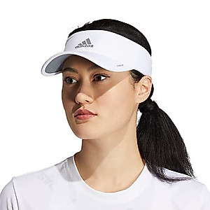adidas Women's Superlite Performance Visor, White/Silver Reflective, One Size