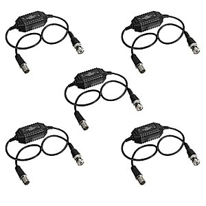 EVERSECU 5 Pack Video Ground Loop Isolator Balun BNC Male to Female Coaxial for Analog CCTV Security Camera