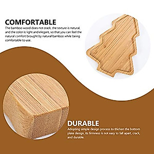 PRETYZOOM Wooden Appetizer Tray Christmas Tree Shaped Sushi Serving Tray Japanese Sashimi Plate Snack Dessert Candy Dish for Restaurant Home (11"x7.86")