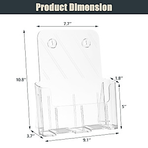 xydstay Acrylic Brochure Holder 8.5x11 Inches Slant Back Design, Clear Display Stand, Plastic Table Stand Sign Holder,Pamphlet Holder Flyer Holder, Acrylic Display Stand, Acrylic Table Signs Plastic