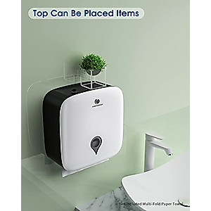 Paper Towel Dispenser, C-Fold and Multifold Tissue Towel Dispenser for Bathrooms, Kitchens and High-Traffic Washrooms, CHUANGDIAN, Dark Grey