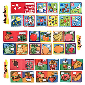 Soft Cloth Books for Baby, Toddler and Infant - Let's Learn Together, Educational Toy for Boy & Girl, Shower Gift for Baby, Pack of 6