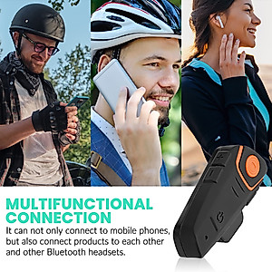 MAXTO Motorcycle Helmet Bluetooth Headset,BT-S2 2-Way 1000M Intercom 2 Riders Helmet Communication Systems kit,Wireless FM Radio (BT-S2 Hard Mic 1PACK)