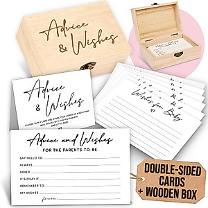 Woodamore Baby Shower Advice Cards For Parents To Be - Advice For New Parents Baby Shower Decorations Girl, Wishes For Baby Cards For Baby Shower Games Boy, Advice And Wishes Box Baby Shower Ideas
