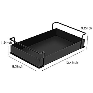 YURONG Decorative Coffee Table Tray Black Tray with Handles Serving Tray Christmas Decorations Tray for Home Table House Room 13.4 X 8.3 X 3.2 inches
