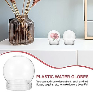 Ciieeo 10pcs Screw Off Cap Water Globe Jar Plastic Globes with Screw Off Cap DIY Clear Plastic Water Globe for Crafts Christmas Home Decoration