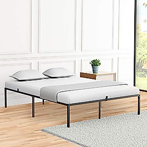 Alkmaar Full Size Bed Frame,14 Inch Black Metal Full Bed Frame,No Box Spring Needed Full Size Platform Bed Frame