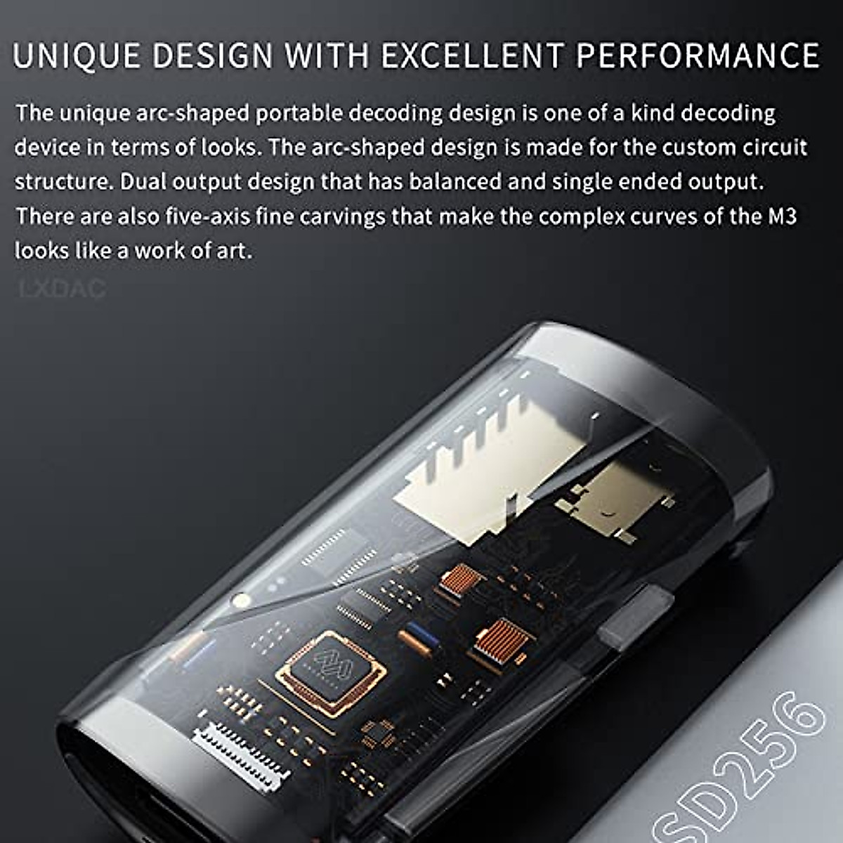 MUSEHIFI M3 Curved Designed DAC with ES9038Q2M DSD256 Chip, Headphone Amplifier Equipped with 3.5+4.4 Dual Output