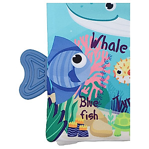 Fish Baby Books 0-6 Months,Crinkle Cloth Books for Babies,Touch and Feel Baby Book Toys Infant 0-3-6-12-18 Months, Toddlers,Interactive Infant Sensory Toys,Shower Baby Gifts Christmas for Boys Girls