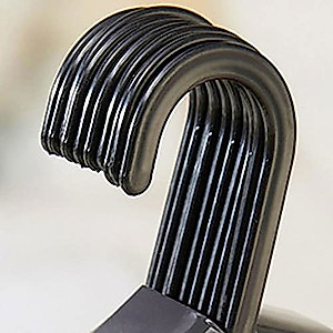 YASEZ 10pcs Adult Clothing Hanger Portable Household Clothe Dress Organizer Closet Space Saver Black