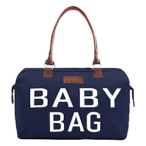 CHQEL Baby Diaper Bag, Mommy Bags for Hospital & Functional Large Baby Diaper Travel Bag for Baby Care (NAVY BLUE)