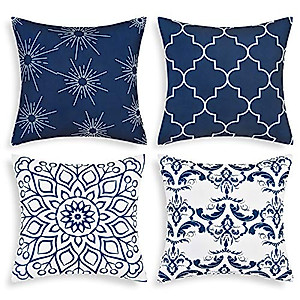 Fascidorm Throw Pillow Covers Modern Decorative Throw Pillow Case Cushion Case for Room Bedroom Room Sofa Chair Car, Blue, 20 x 20 Inch