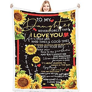 LOVINSUNSHINE To My Daughter Blanket From Mom,Happy Birthday Gifts For Daughter Adult Ideas,Best Daughter Gift From Mom Mother Dad Father,Great Daughter Gifts For Christmas,Unique Sherpa Blanket 80x60