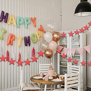 50pcs Glitter Star Cutouts, 6inch Twinkle Star Glitter Paper Confetti Star Shape Paper Cut Outs for Bulletin Board Classroom Wall Party Supplies (Red)