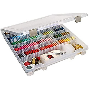 ArtBin 9101AB Super Satchel Slim with Removable Dividers, Art & Craft Organizer, [1] Plastic Storage Case, Clear