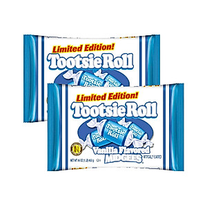 Vanilla Tootsie Rolls Midgees Candy Limited Edition 16 Oz (2 Pack) w/CC's Sweets & Snacks Bag Clip