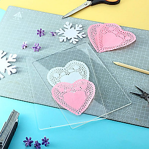 Transparency Acrylic Cutting Pads Die Cutting Plates for Embossing Crafting (4 Pieces, 8.7 x 6.1 Inch)
