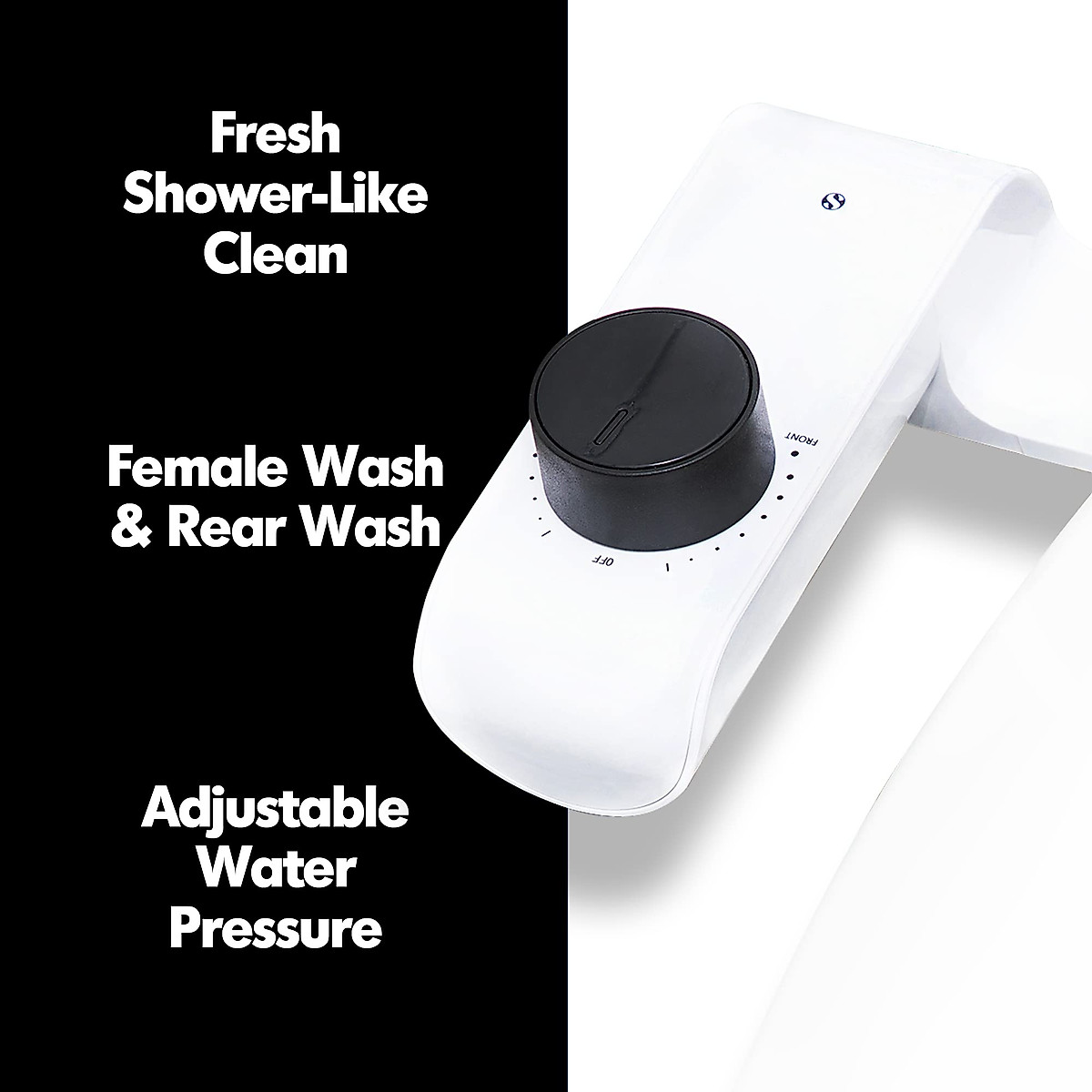 Modern Bidet Attachment for Toilet With Adjustable Water Pressure And Female-Friendly Wash and Rear Wash - Fresh Water Sprayer Bidet - Self-Cleaning and Non-Electric - Easy to Install & BPA Free