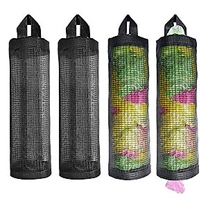 Supkiir Plastic Bag Holder, 4 Pack Grocery Bag Dispenser Foldable Washable for Kitchen Plastic Bag Storage