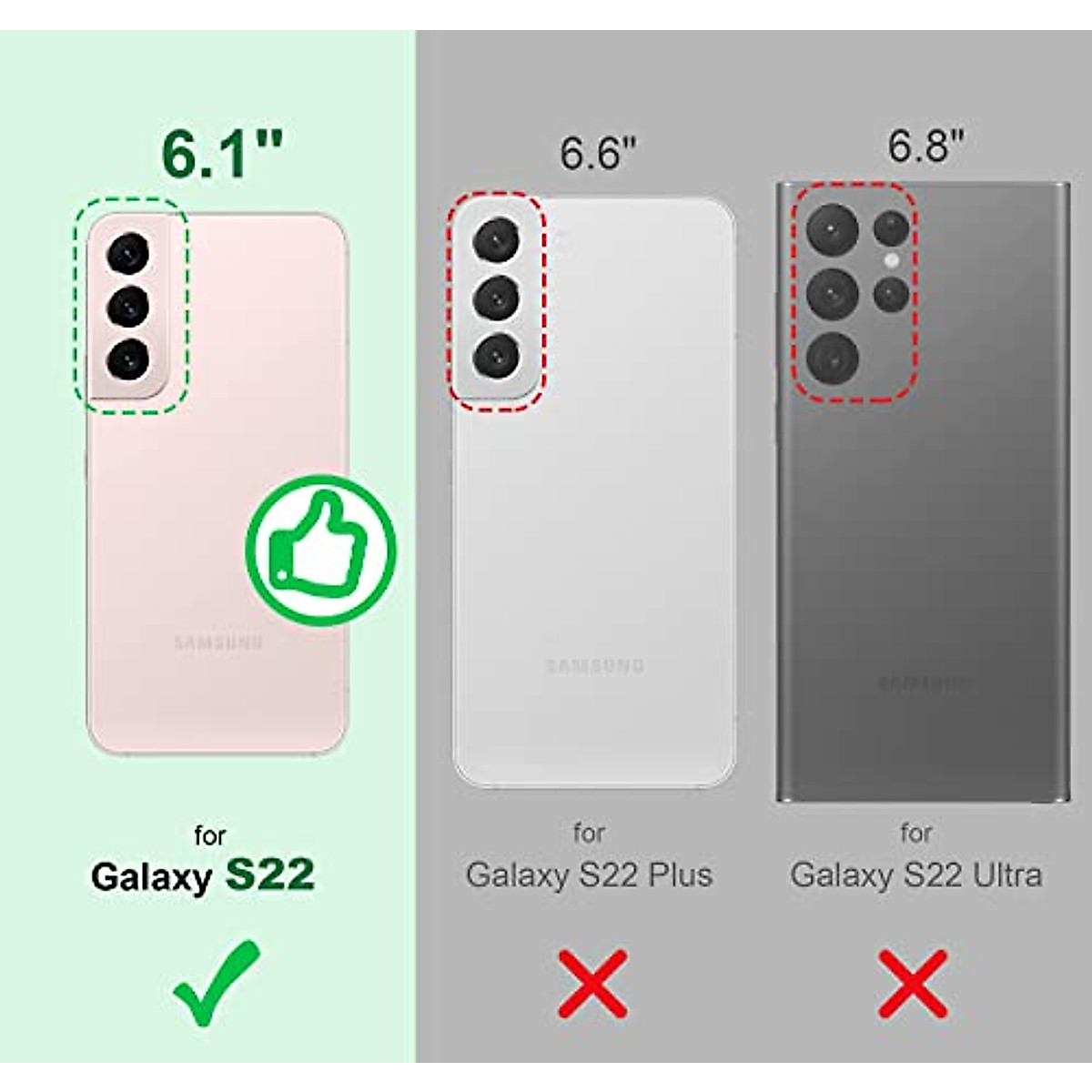 Silverback for Samsung Galaxy S22 Case Clear with Ring Kickstand, Protective Shock -Absorbing Bumper Shockproof Phone Case for Galaxy S22 -Clear