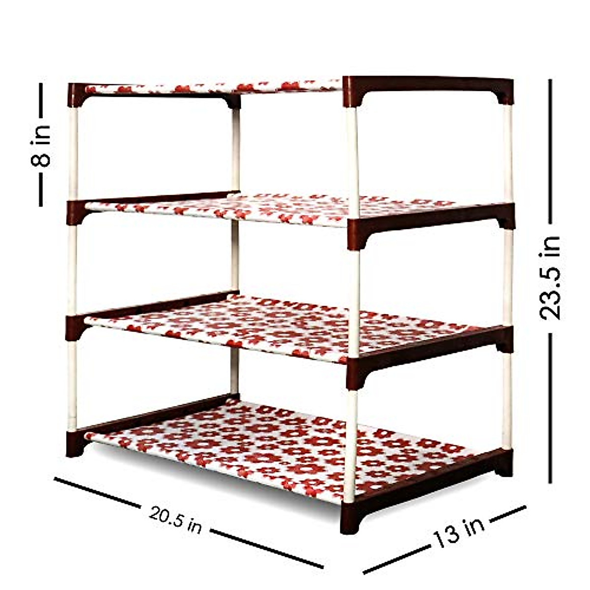 OppsDecor 10 Tiers Shoe Rack, Easy Assembled Shoe Stand Non-woven Fabric Shoe Tower, Sturdy Shoe Shelf Storage, Rack for Shoes Organizer Cabinet